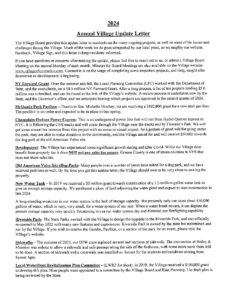 2024 Annual Village Update Letter - The Village of Coxsackie
