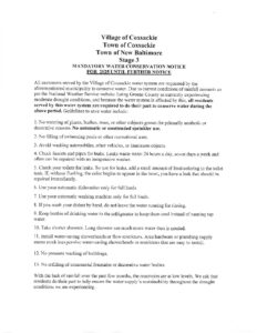 2025 Mandatory Water Conservation Notice - The Village of Coxsackie